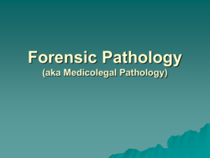 Certificate Course in Forensic Pathology – Institute of Mental Health (IMH)
